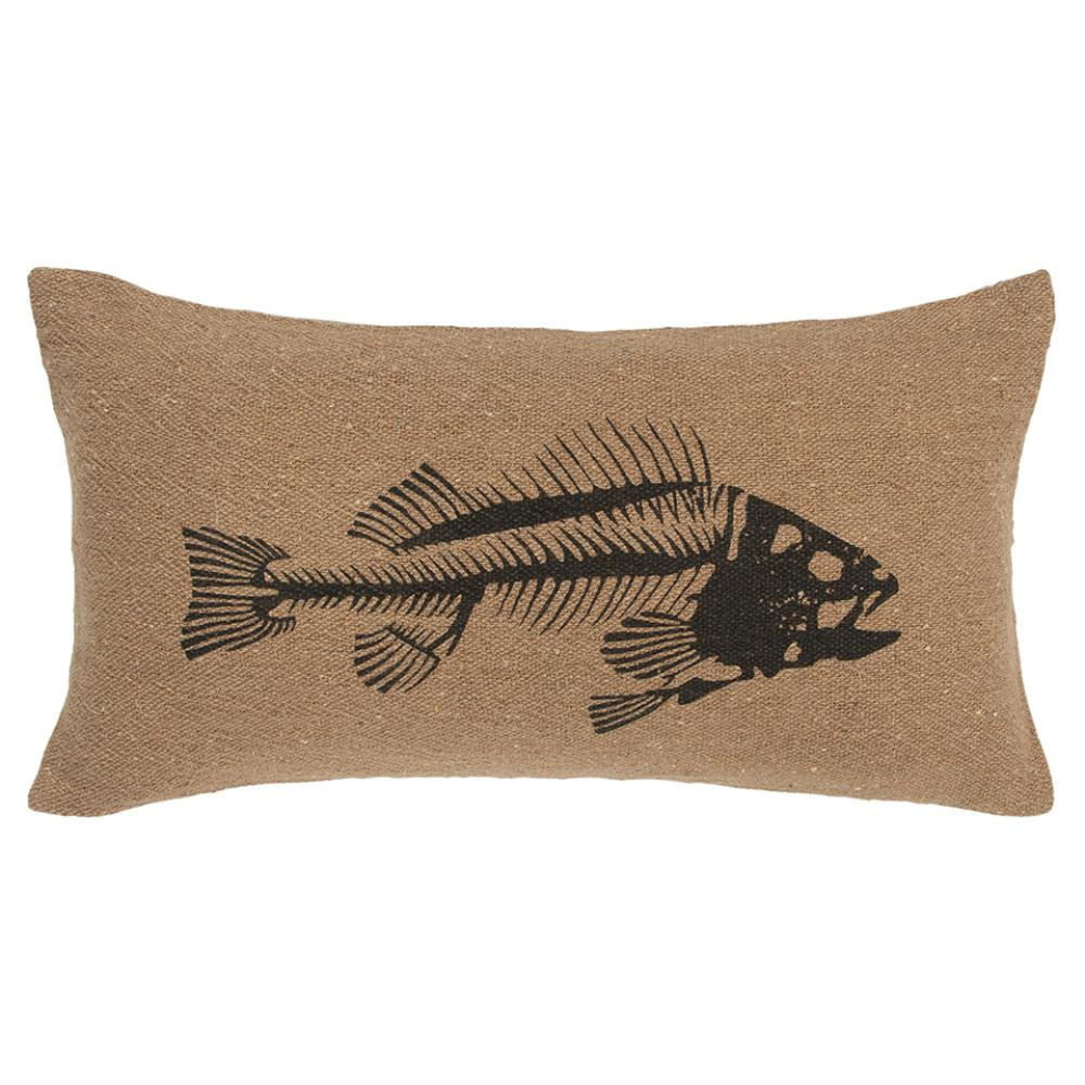 Rizzy Home Printed Fish Skeleton Cotton Poly Filled Decorative Throw ...