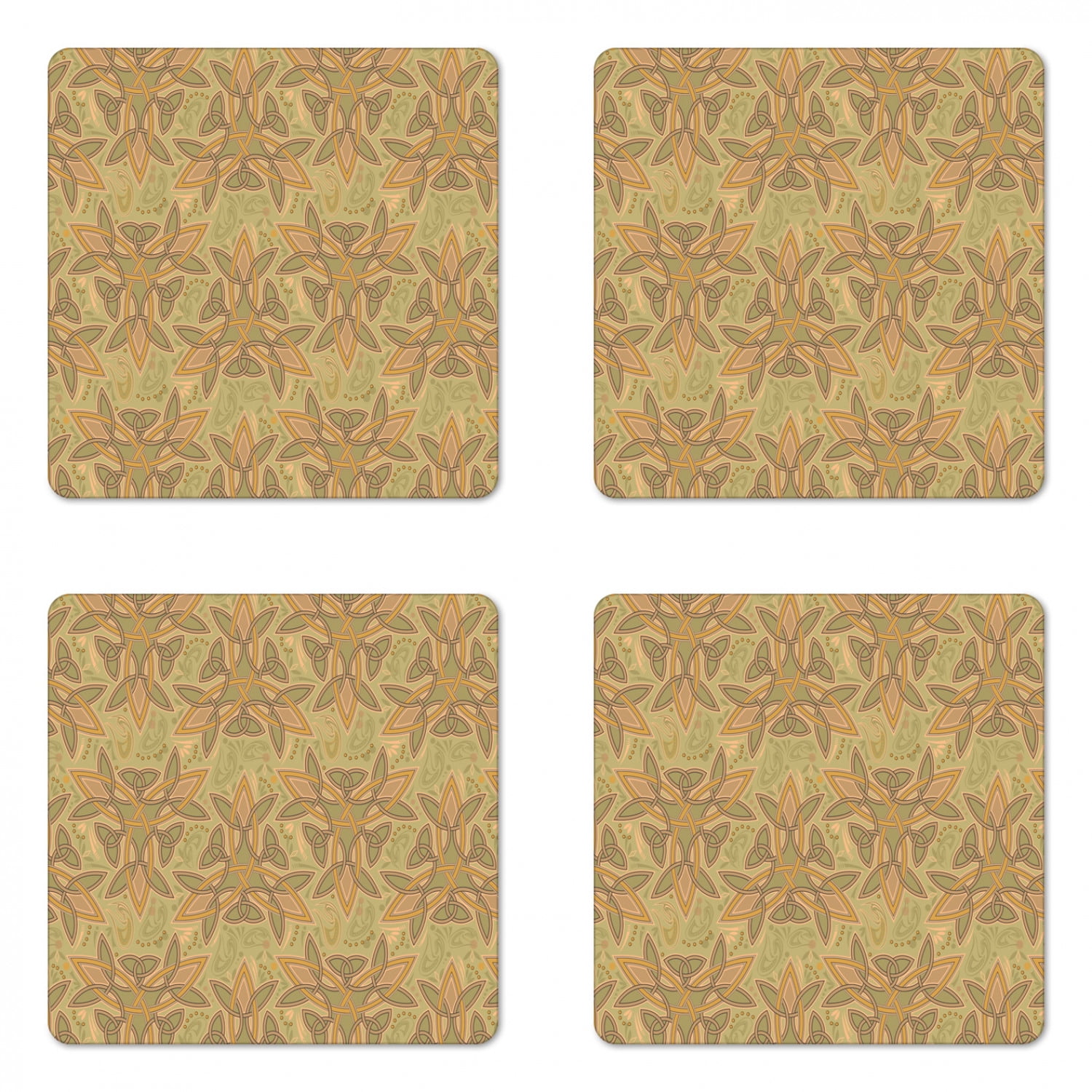 Retro Coaster Set of 4, Old Fashioned Celtic Royal Sacred Geometry ...