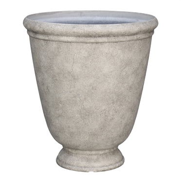 Better Homes & Gardens 16"W x 16"L x 15.8"H Ellan White Resin Plant Pot ...