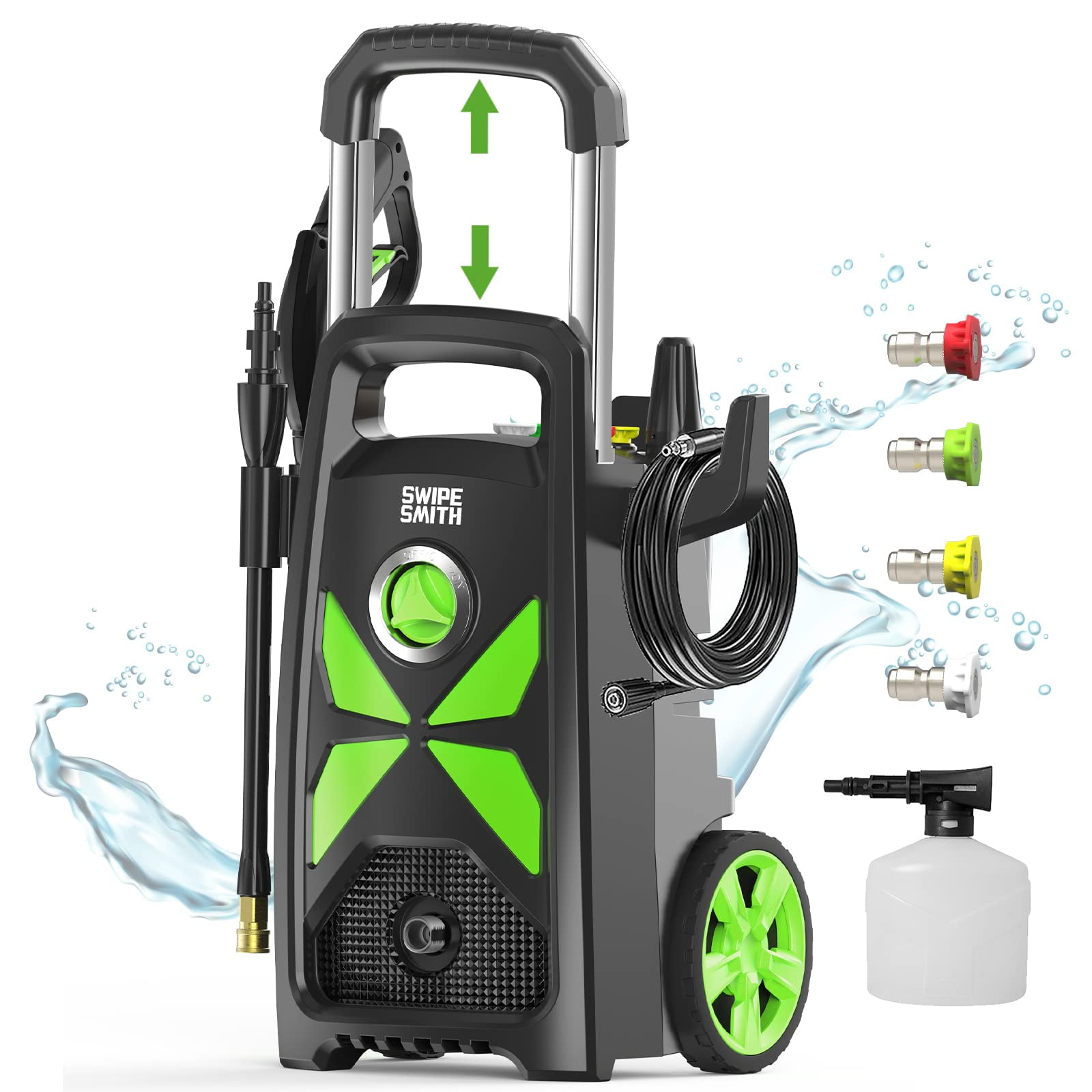 Electric Pressure Washer, 2500 Max PSI 2.4 GPM Power Washer with ...