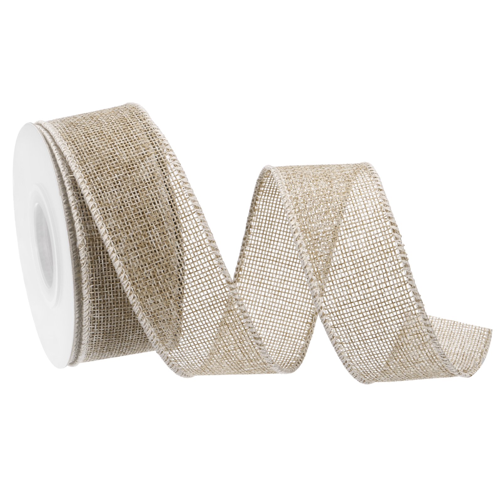 Click here for Unique Bargains Burlap Ribbon Fabric Wired Edge Ri... prices