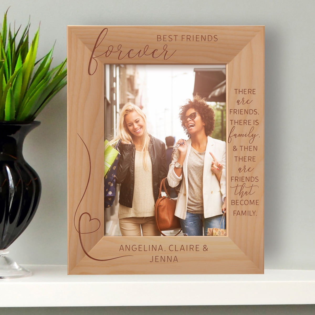 Best Friends Forever Personalized Wooden Frame 5" x 7" Brown (Vertical ...