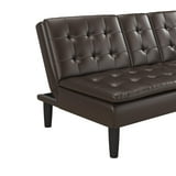 Mainstays Memory Foam Futon with Cupholder and USB, Dark Brown Faux ...