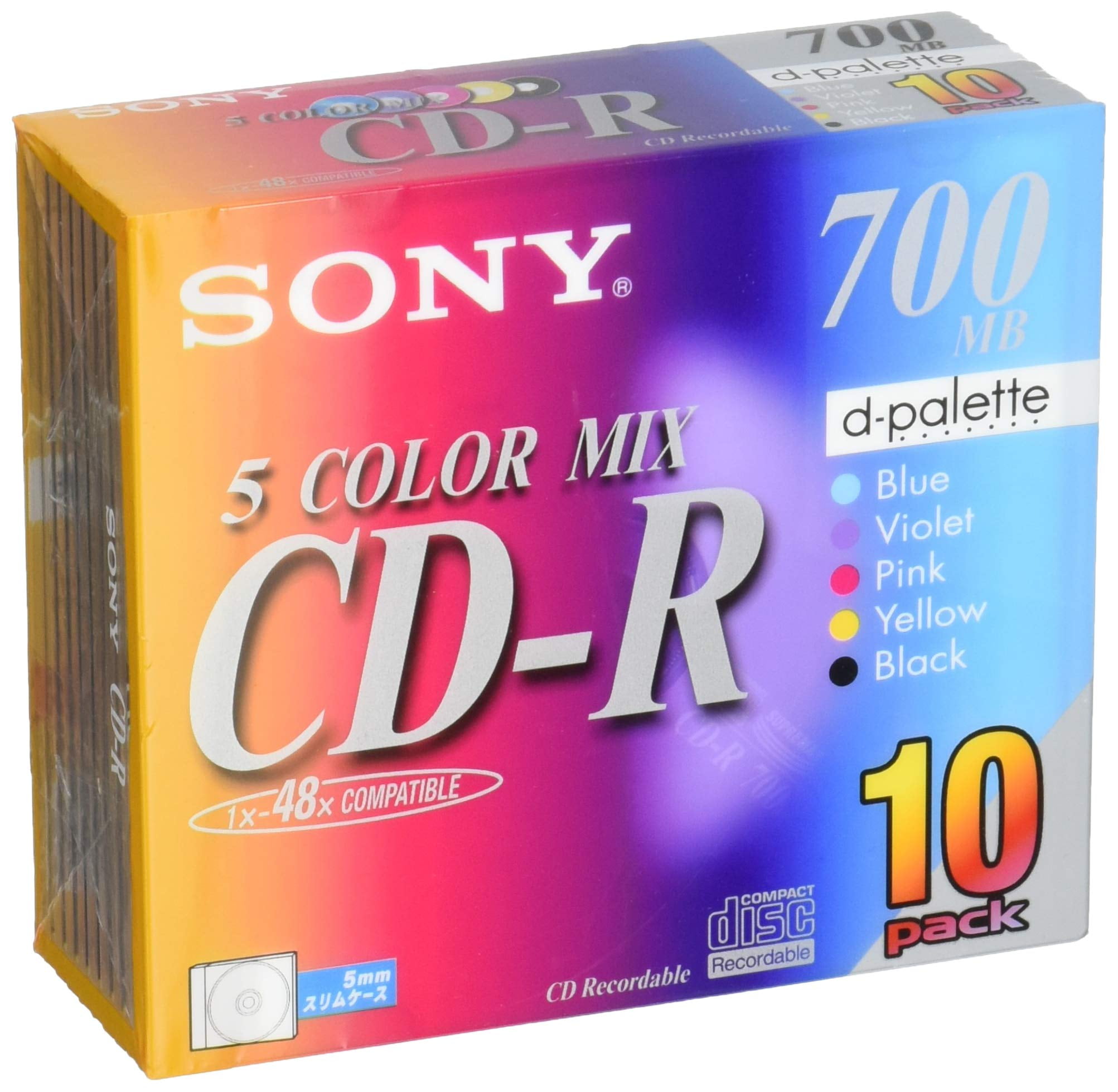 Sony CD-R Media 1-48x 5mm Case 10 Sheets 10CDQ80EXS - Walmart.com