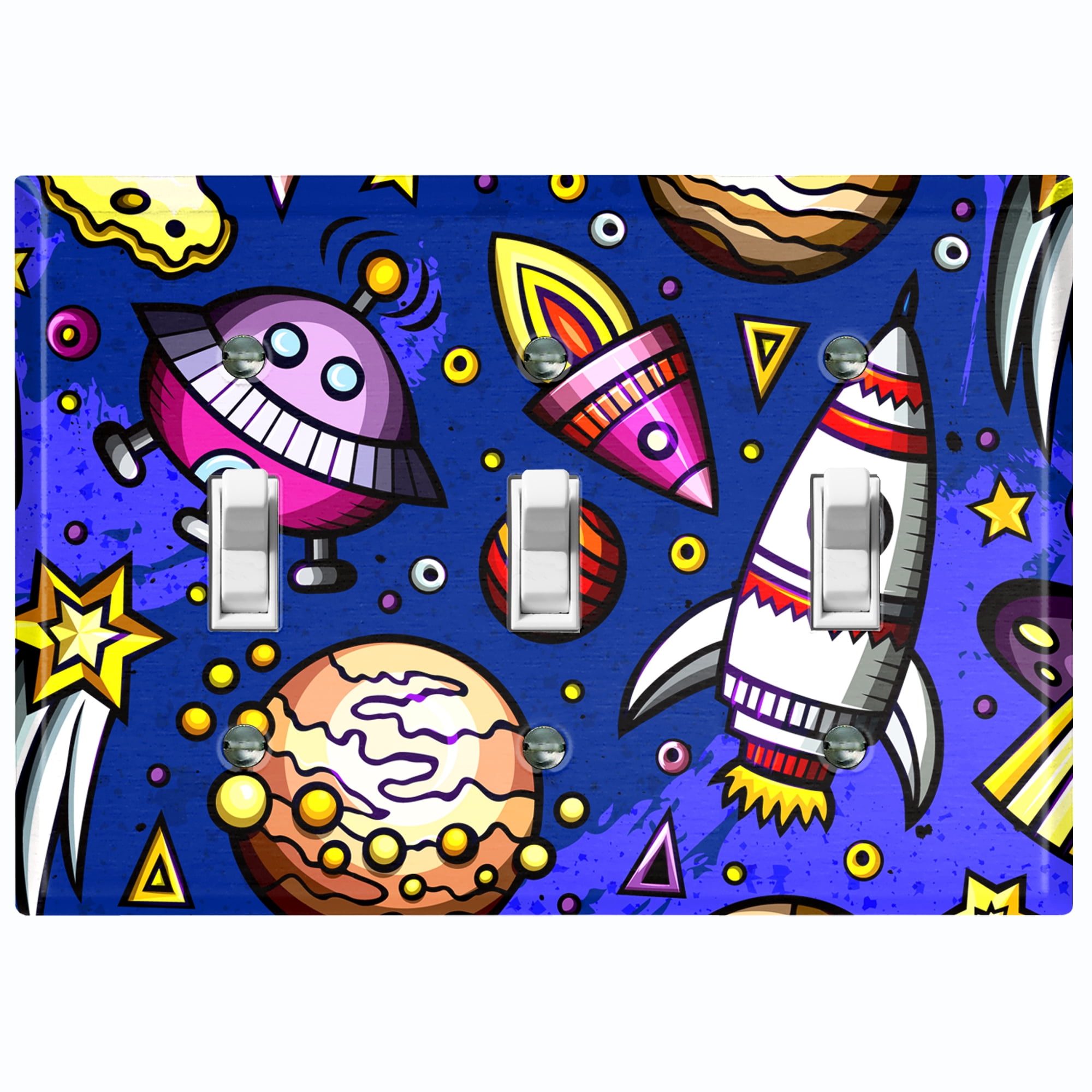 Metal Light Switch Wall Plate Outlet Cover (Spaceship UFO Astronaut ...