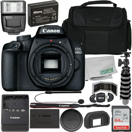 Canon EOS 4000D DSLR (Body Only) with Starter Accessory Bundle ...