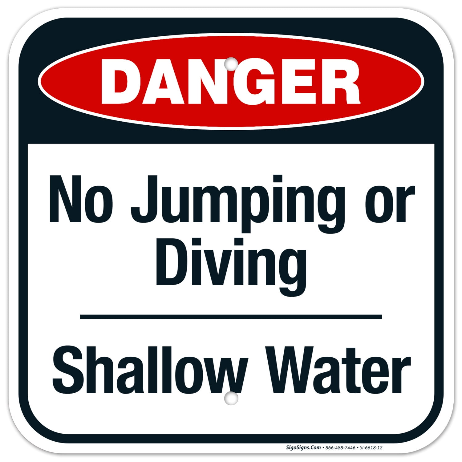 No Jumping Or Diving Sign, Pool Sign, - Walmart.com