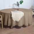 Efavormart 108" Premium Taupe Faux Linen Tablecloth | Slubby Textured ...