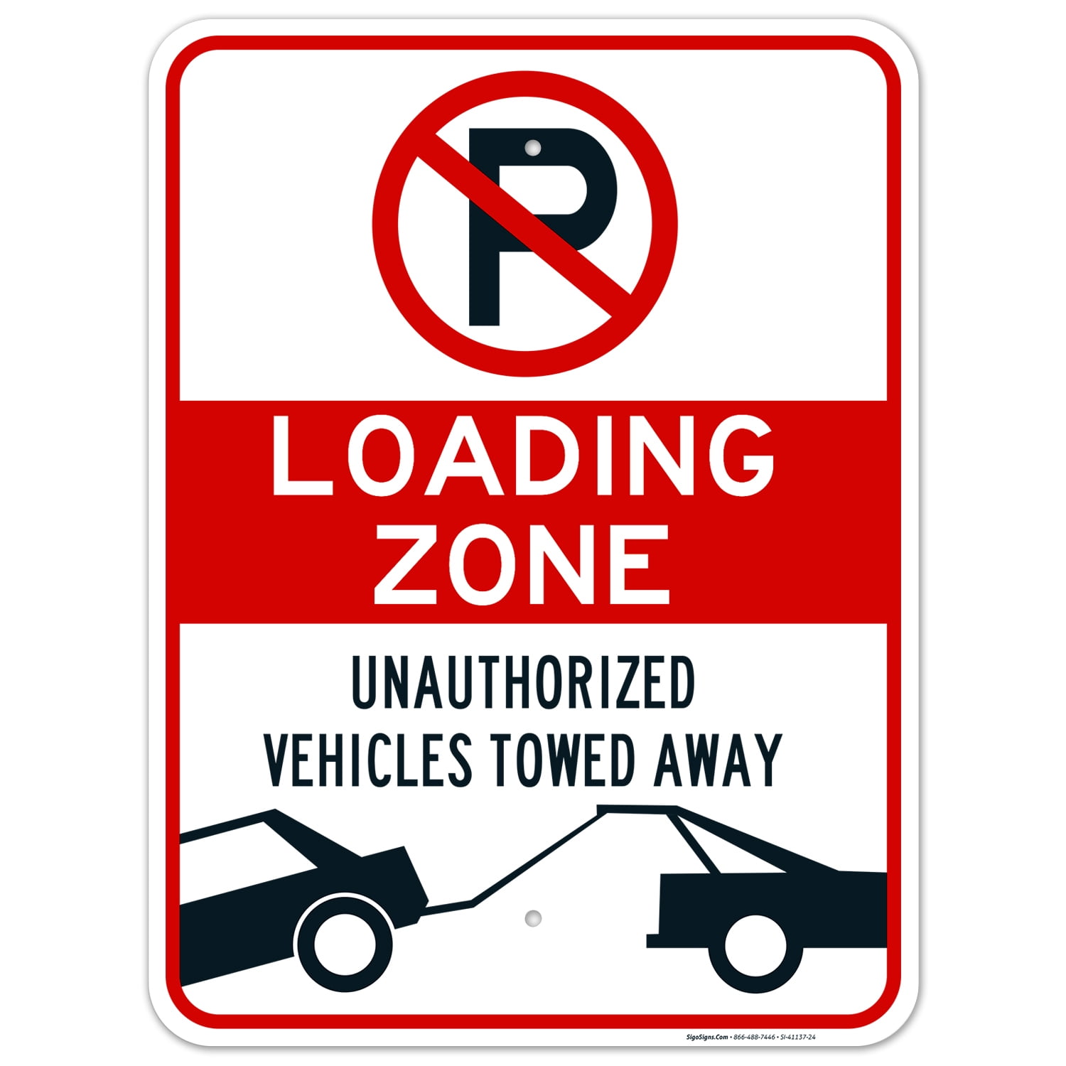 No Parking Symbol Sign, Loading Zone Sign, - Walmart.com