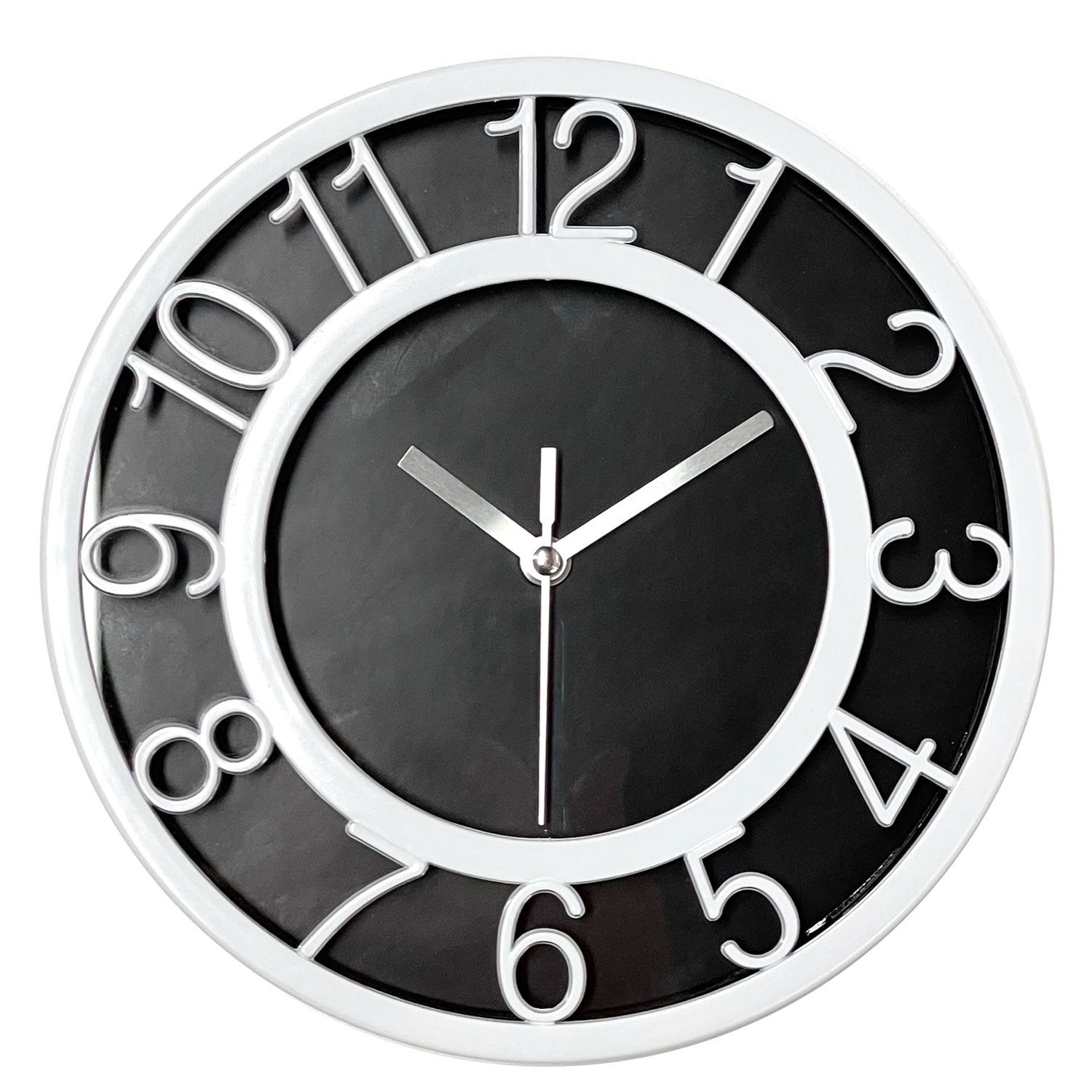 Harko See Through Round Wall Clock With Raised Numbers, White, 8 Inches ...