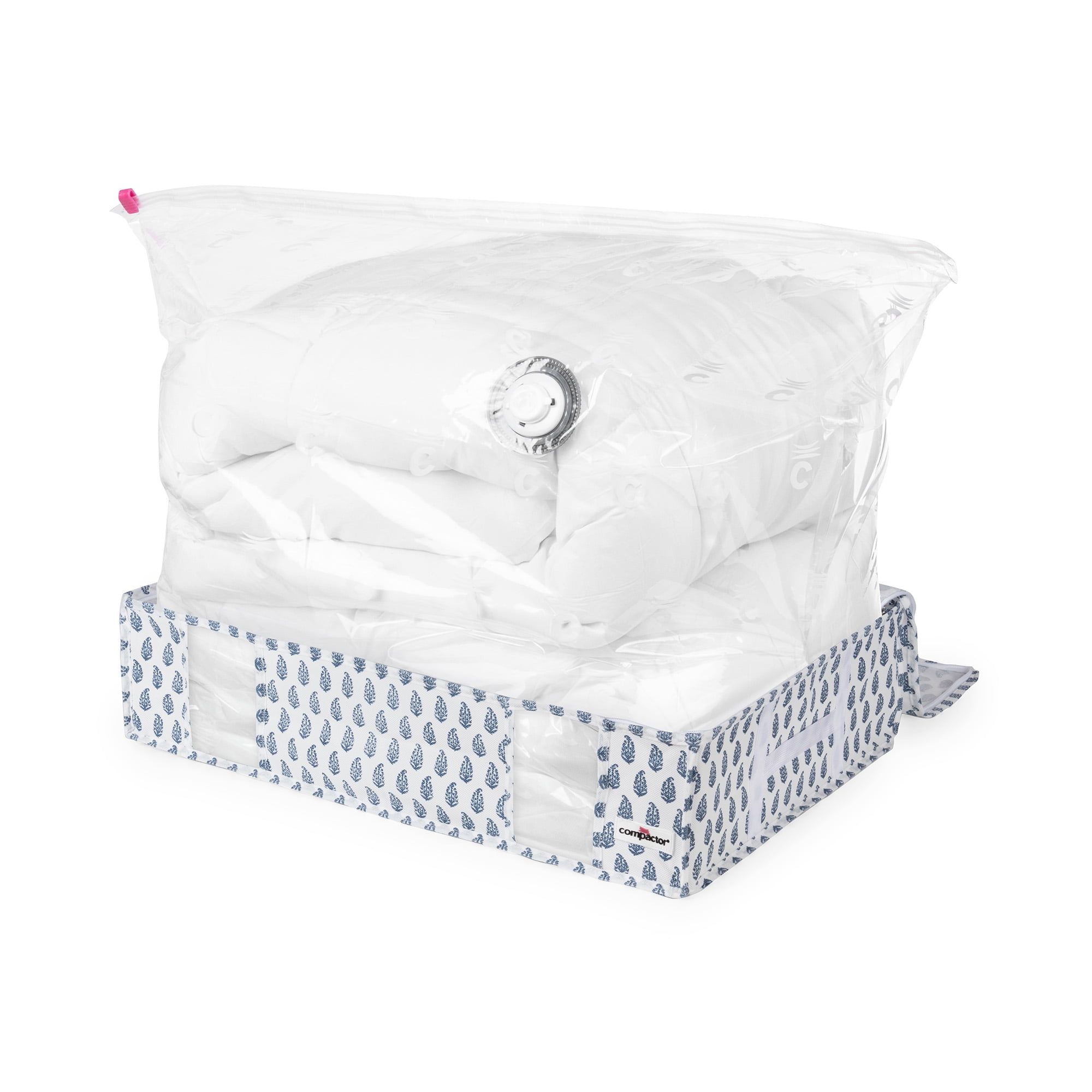 Vacuum Storage Box, White/Blue, L, Delhi Range, by Compactor. - Walmart.com