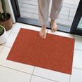 Brick Red Solid Door Mat 16x24 Inch Minimalist Cloth Rust Grain Linen ...