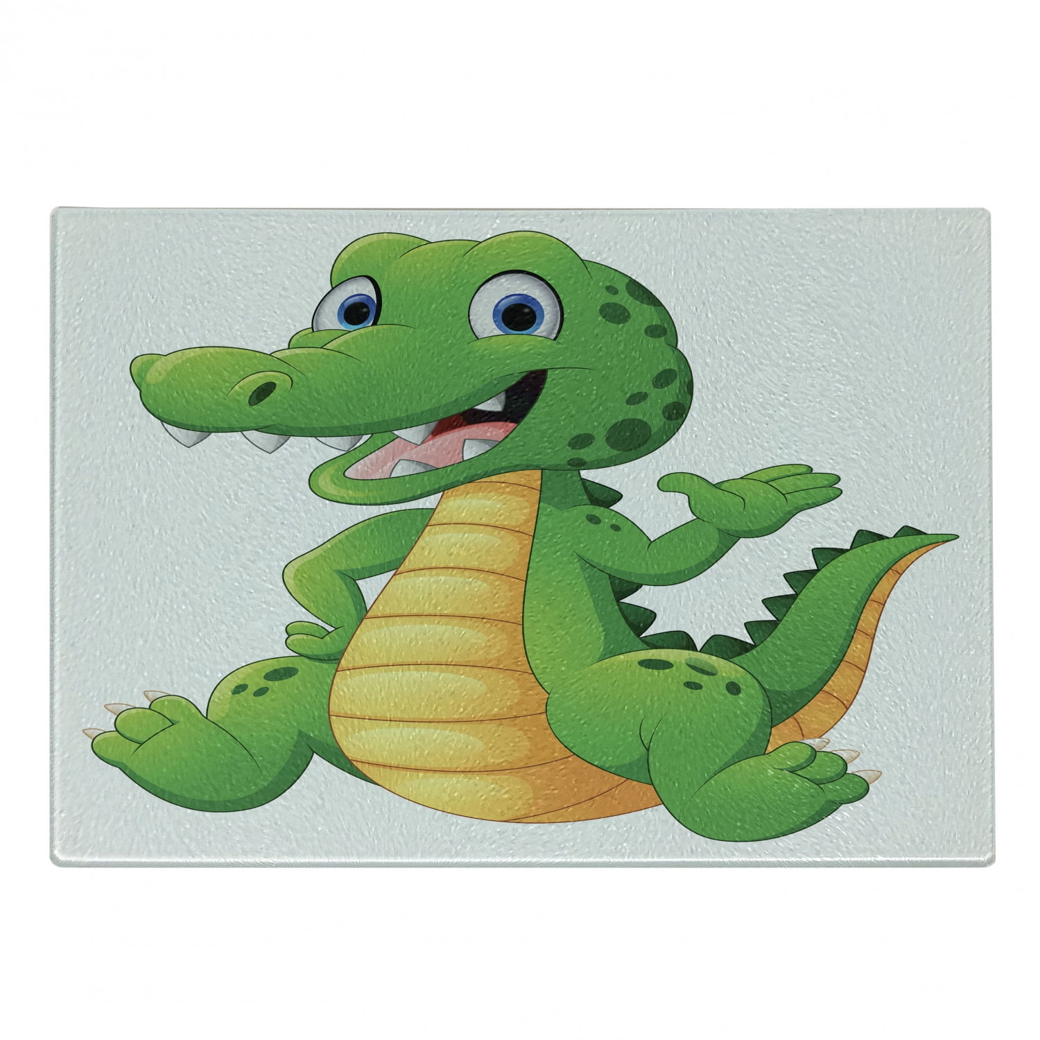 Crocodile Cutting Board, Cartoon Style Vibrant of a Cheerful Character ...