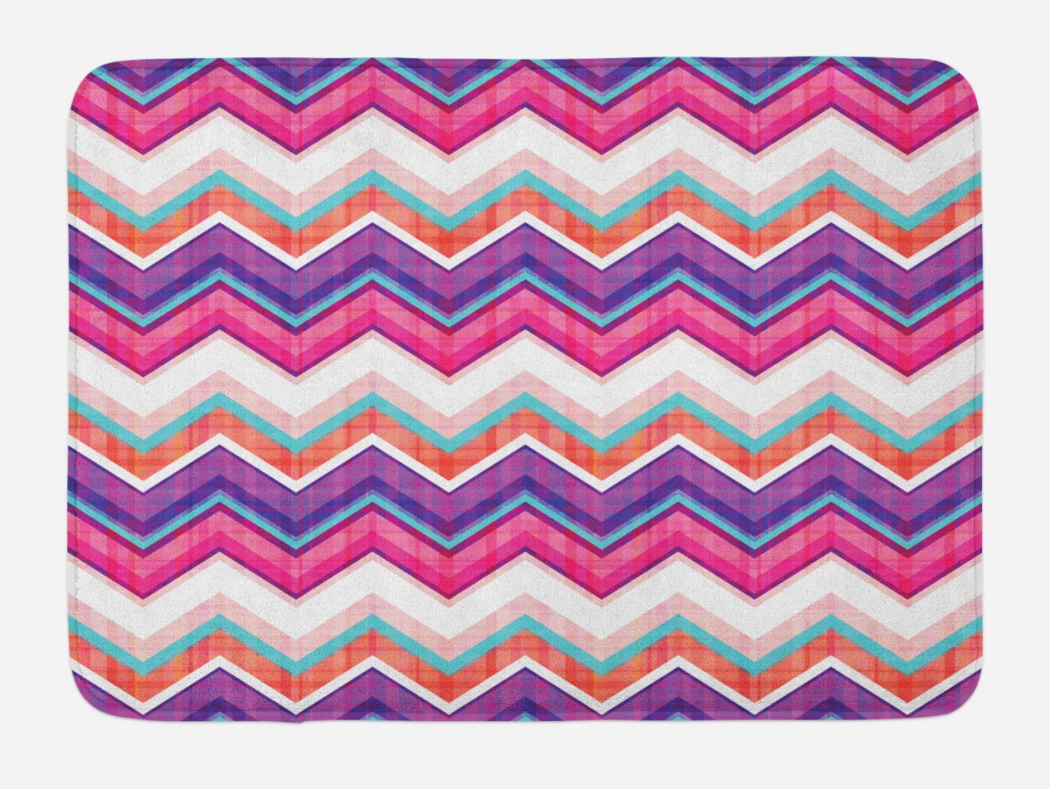 Chevron Bath Mat, Chevron Motifs Different Colors with Variable Angles ...