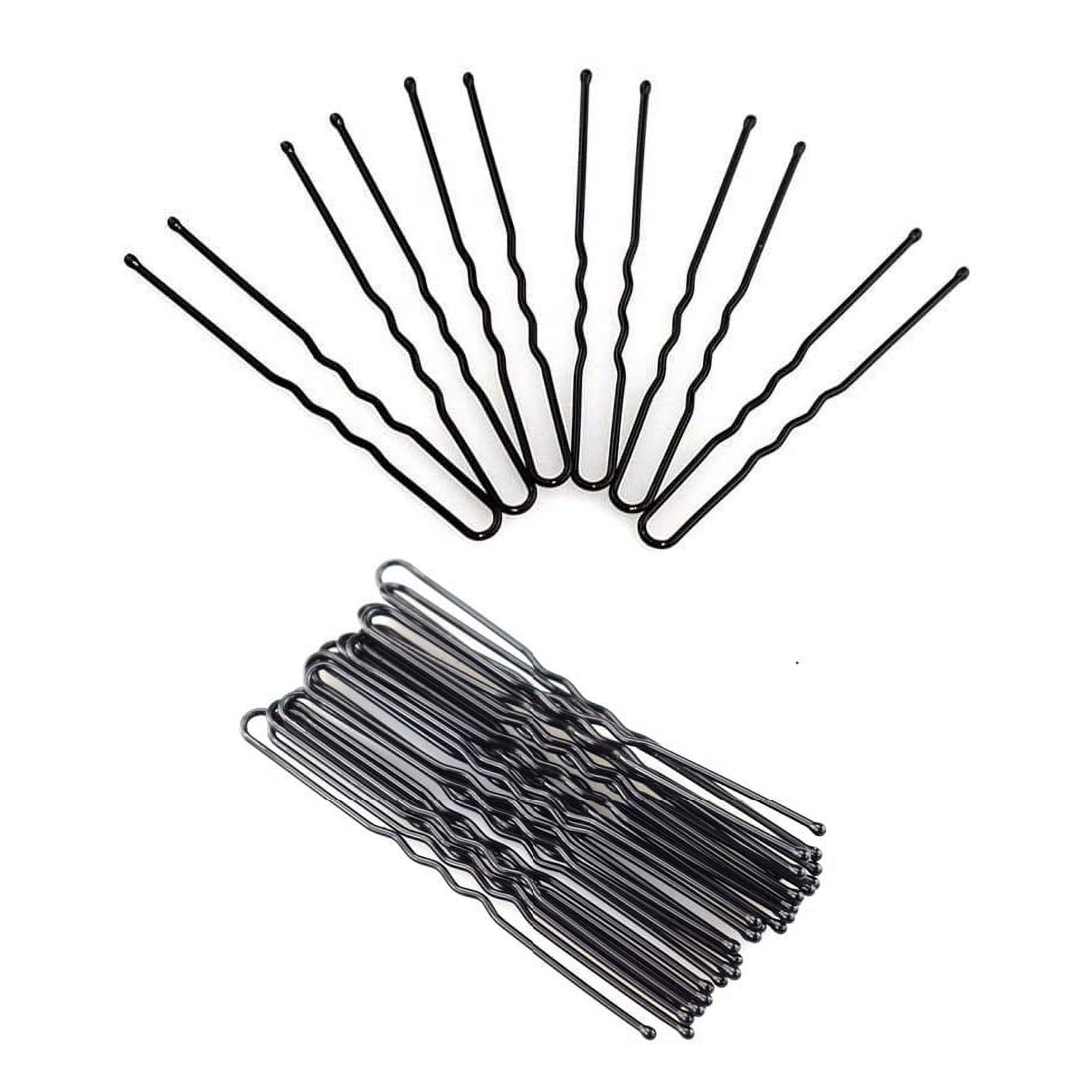 100 PCS Black U Shaped Hair Pins Large Heavy Duty Crinkled Hair Pins ...