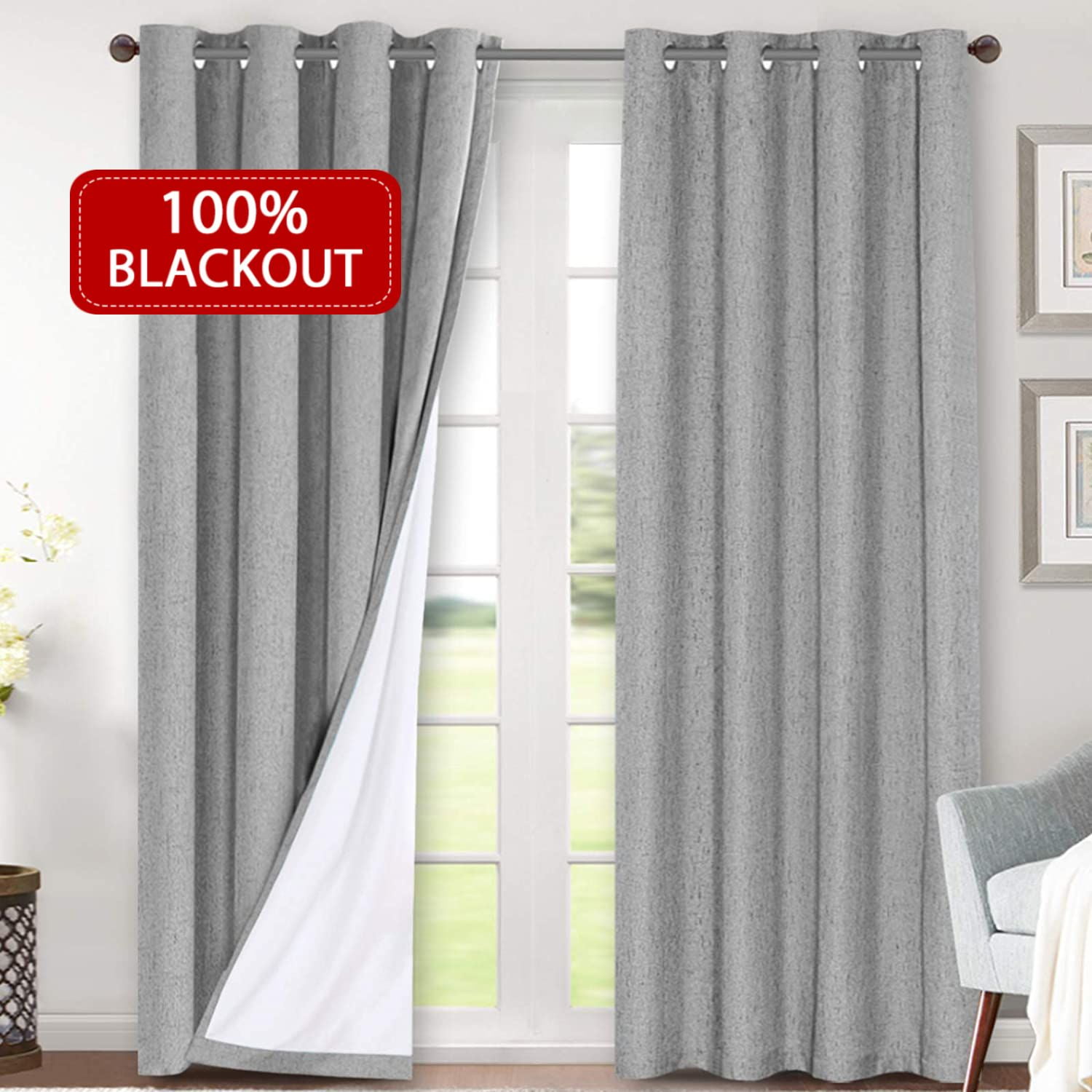 Click here for H. Versailtex Linen Blackout Curtains 108 Inches L... prices