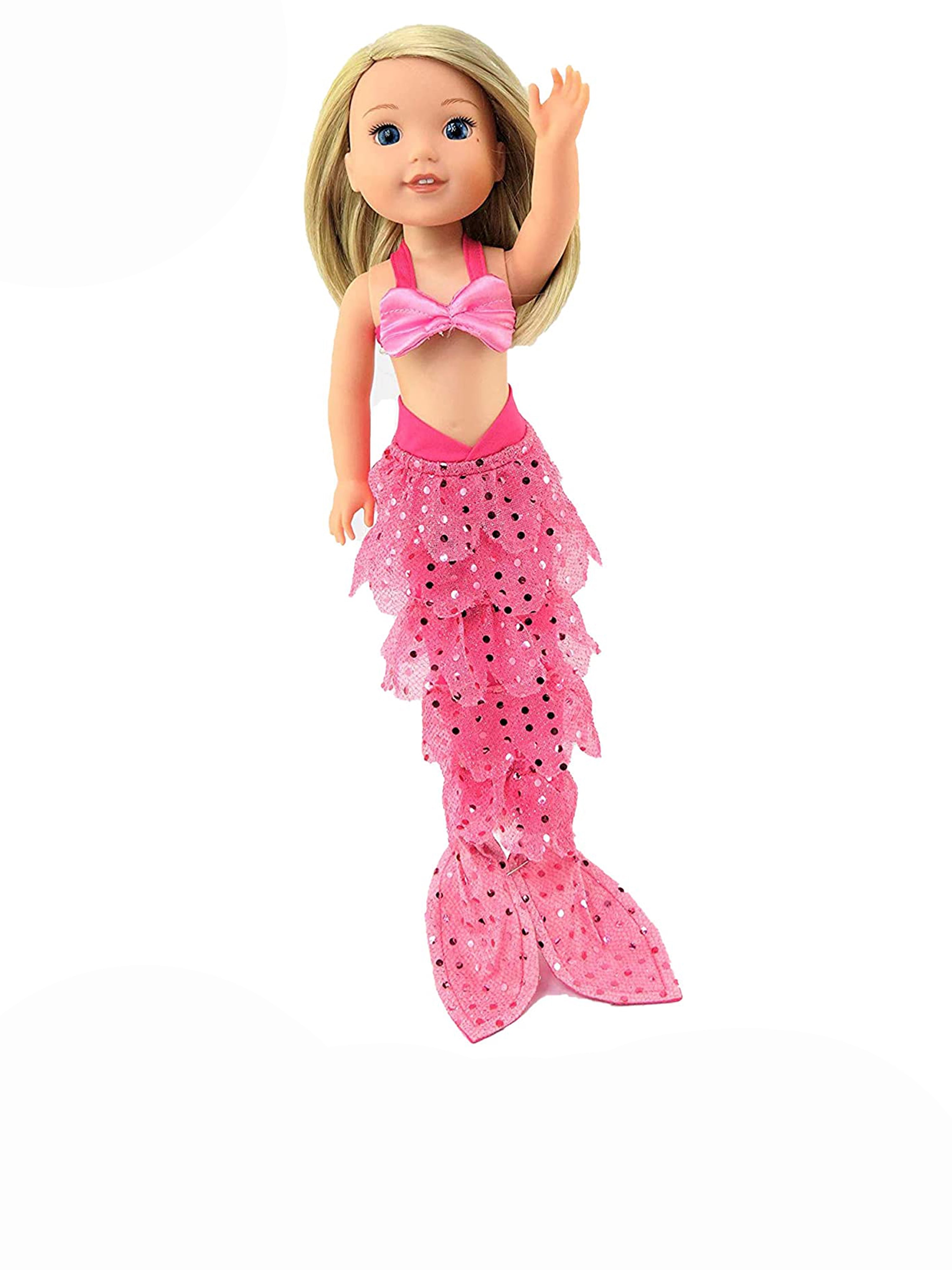 Hot Pink Mermaid Halloween Costume For 14 Inch Dolls - Walmart.com