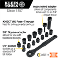 Klein Tools KNECT 3/8-Inch Drive Impact-Rated Pass Through Socket Set ...