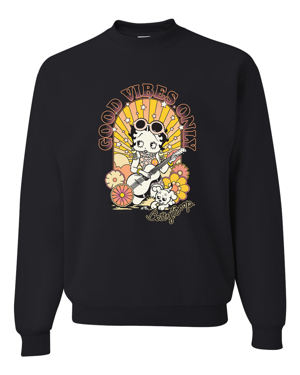 Wild Bobby, Betty Boop Good Vibes Only Betty Boop Unisex Crewneck ...