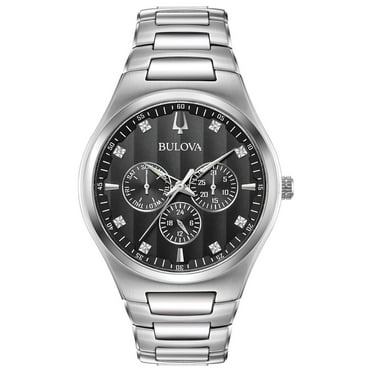 Bulova Men's Chronograph Diamond Accent Stainless Steel Watch 44mm ...