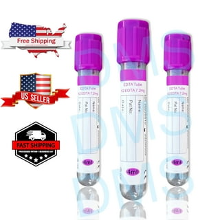 200pcs Vacuum Blood Collection Tube K2 EDTA, 13x100mm 6mL, Royal Blue ...