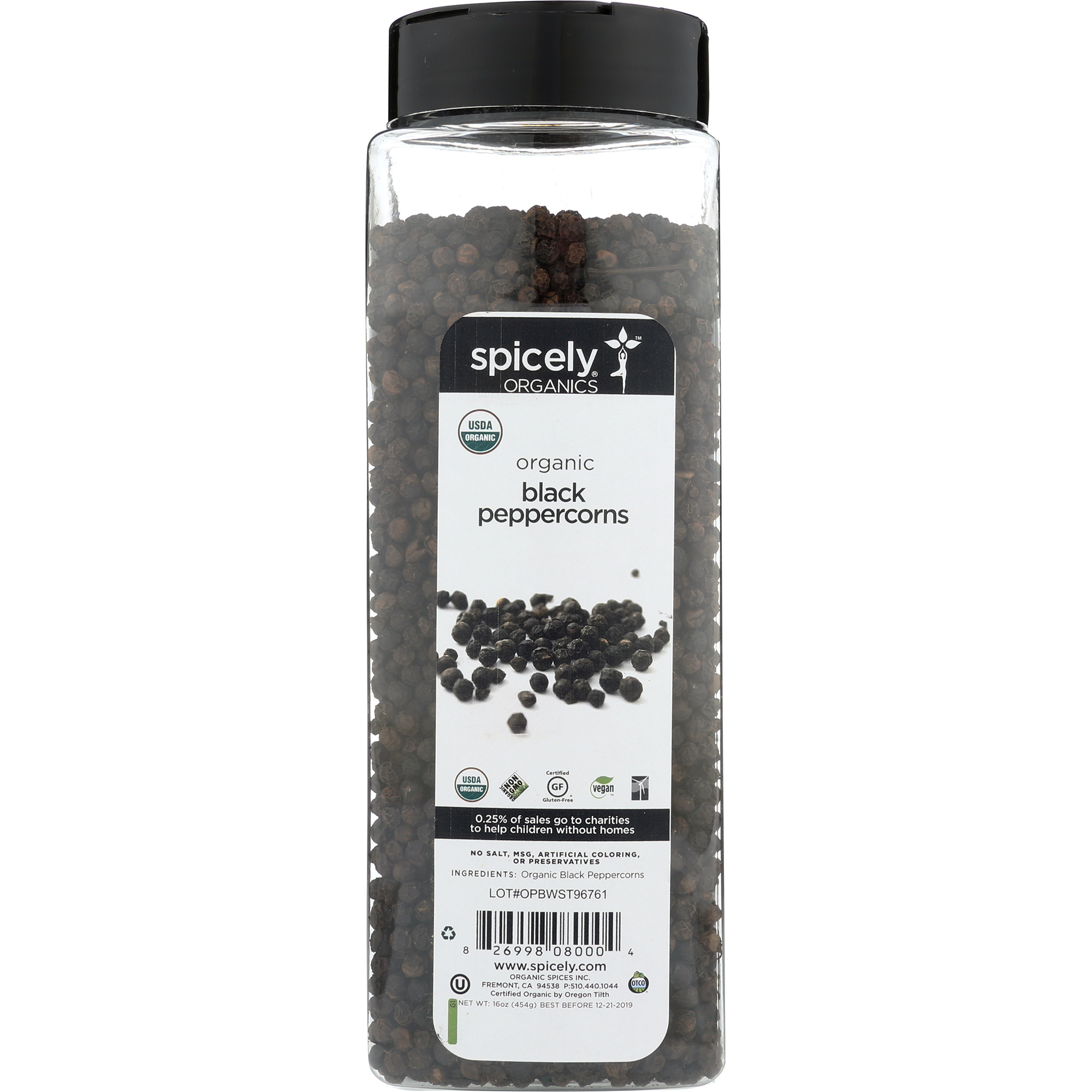 Spicely Organics Peppercorn Black Club Size Certified Gluten Free ...