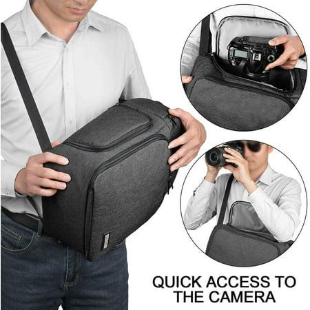 Camera Bag, Waterproof Camera Sling Crossbody Bag Case for Photo DSLR ...