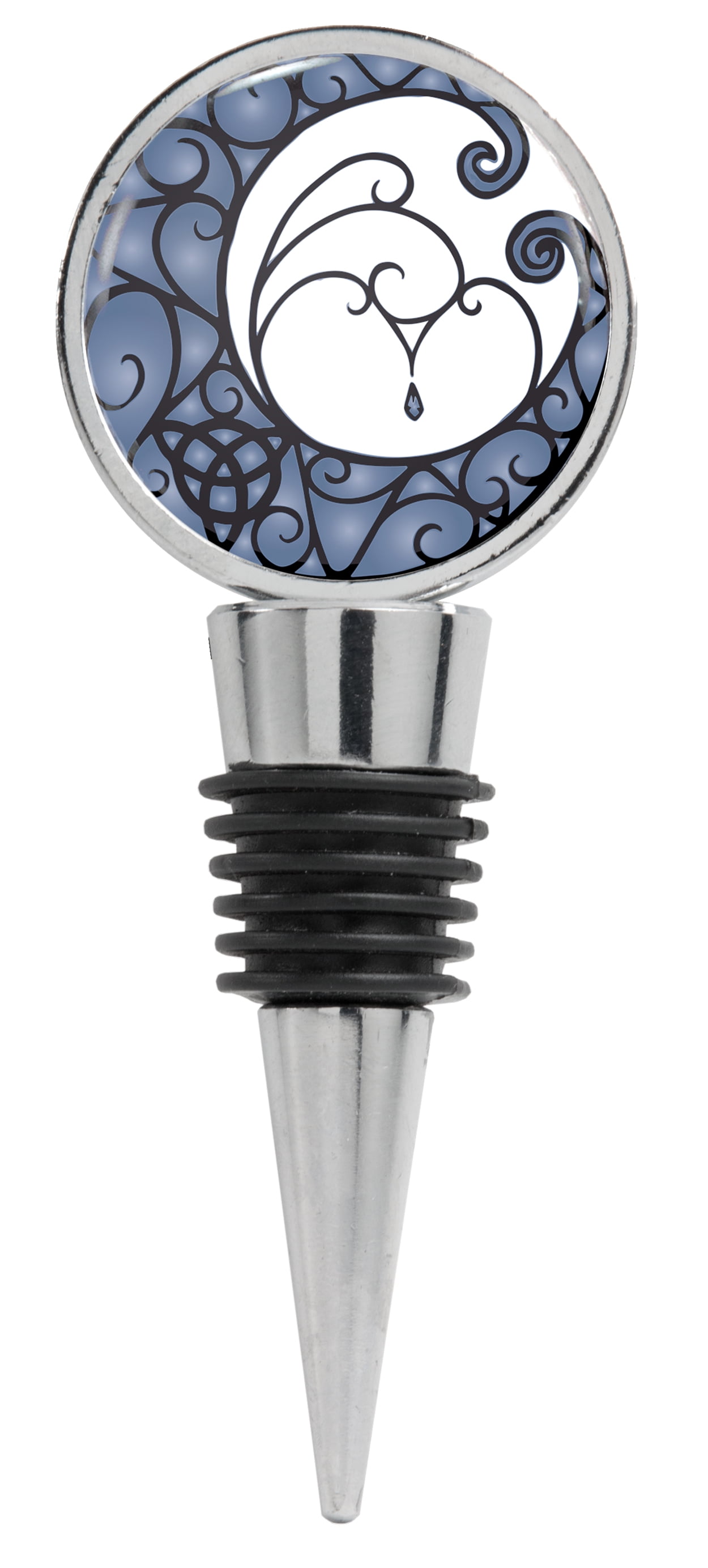 Swirled Crescent Moon Illustration with Crystal Wine Stopper - Walmart.com