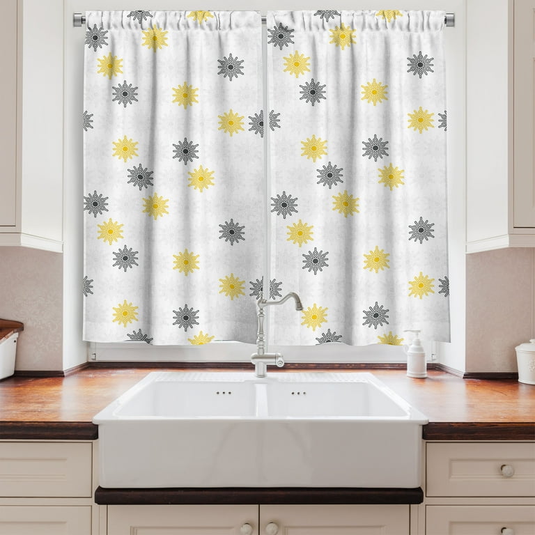 Modern Yellow Kitchen Curtains
