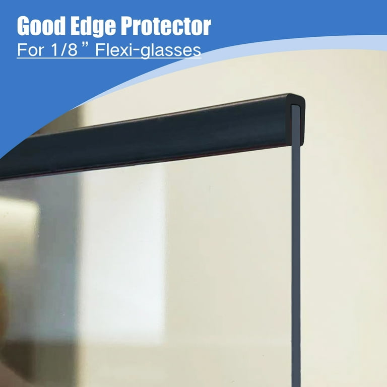Rubber Edge Trim Self Adhesive Rubber Edge Trim Edge Protector for 1 8 Mirror and Flexiglass EPDM Material Fit 1 8 3.2mm Length 20 Ft Black