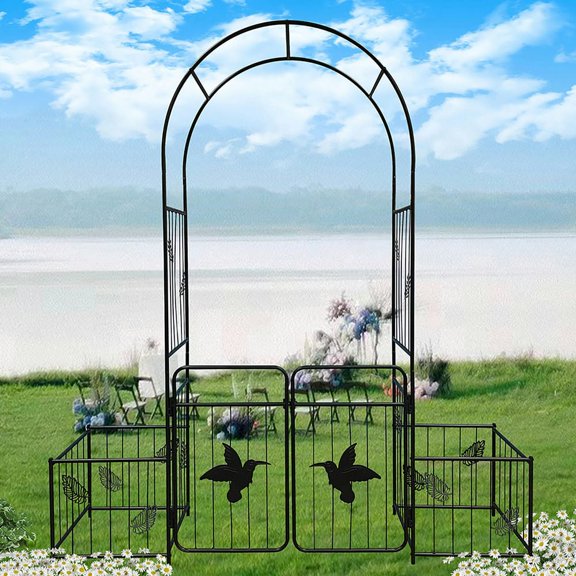 BalsaCircle 7 feet Gold Metal Wedding Arch in Arc de Triomphe Style ...