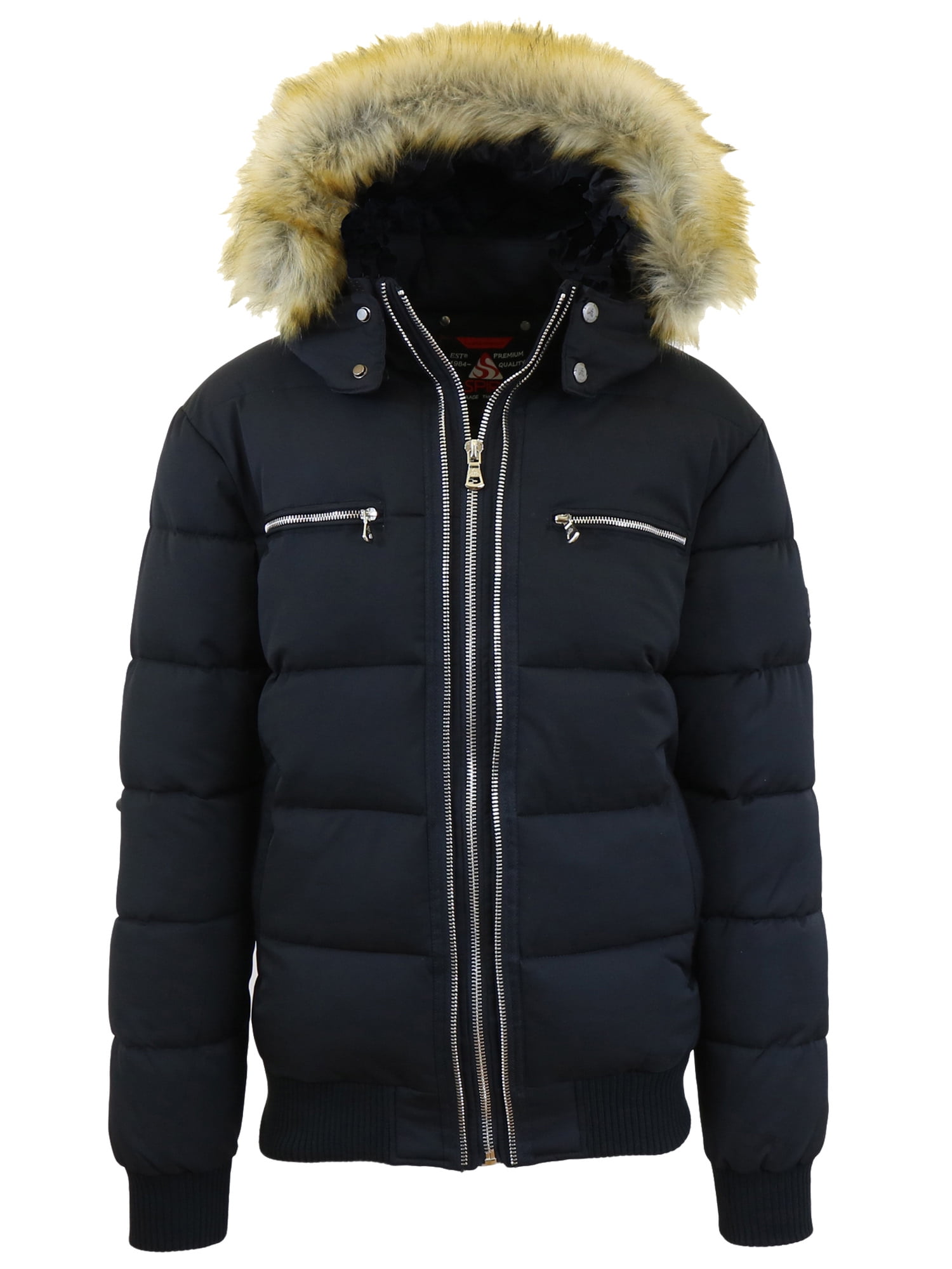 Men's Heavyweight Jacket With Detachable Fur Hood - Walmart.com