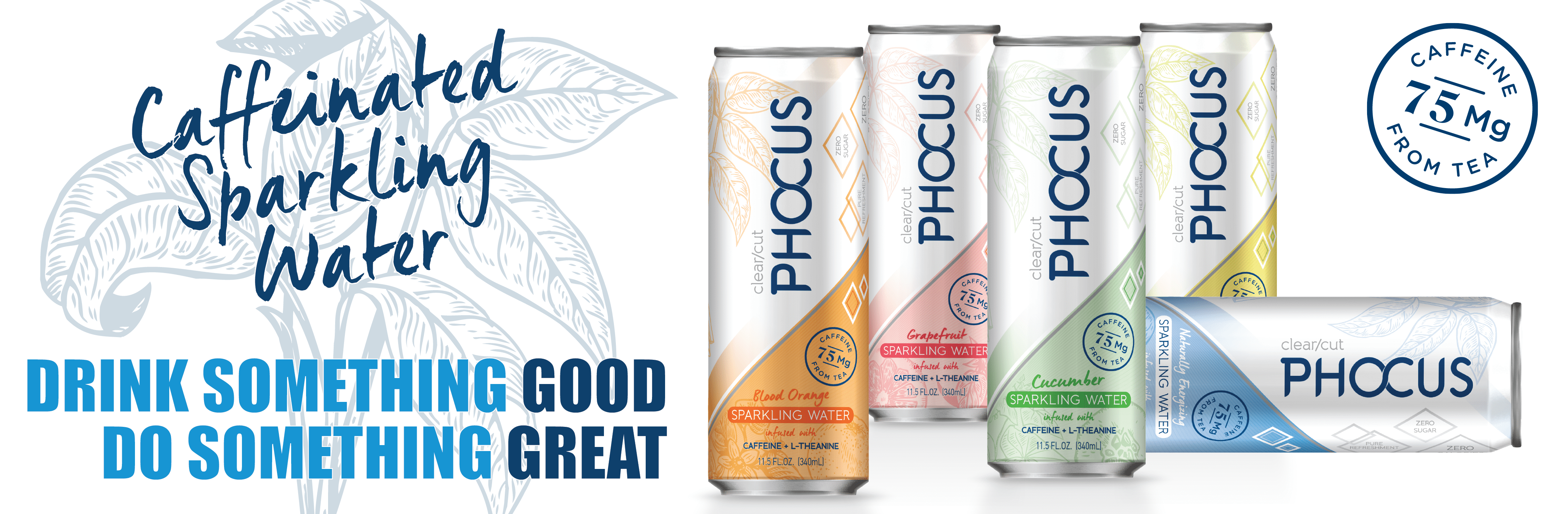 Phocus Caffeinated Sparkling Water, Natural, Fl Oz, 12-Pack, 46% OFF