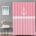 Bathroom Shower Curtain Marine Pink Anchor Waterproof Shower Curtains ...