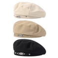 Agiufgs Beret Polyester Fiber Korean, Metal Buckle with Trendy Design ...