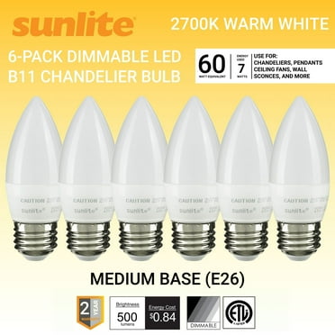 6 Pack GOSCHE E12 LED Bulbs, 60W Equi., 5000K, A15 Ceiling Fan ...