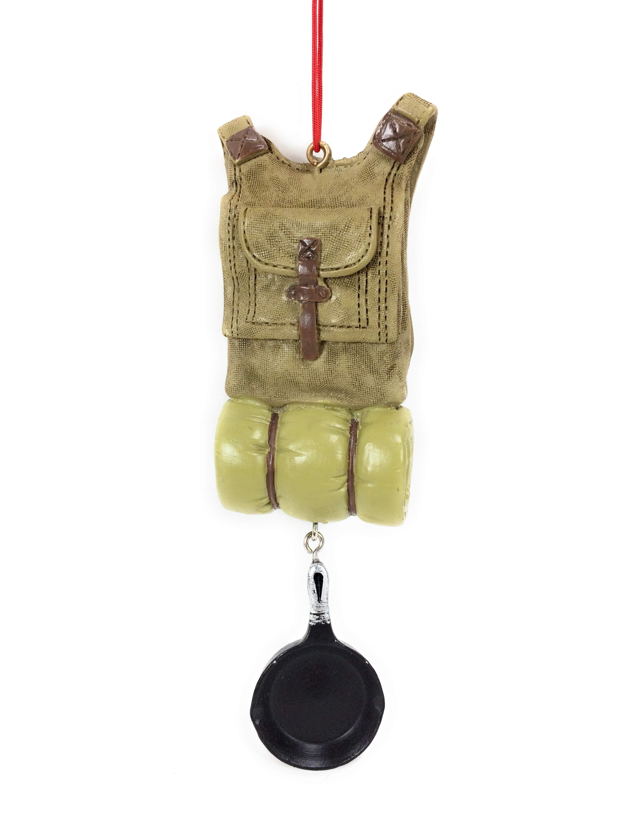 Camping Backpacker w Cast Iron Skillet Christmas Tree Ornament ...