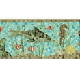 Trimz Under the Sea Tile Mosaic Wallpaper Border - Blue, Green 15' L x ...