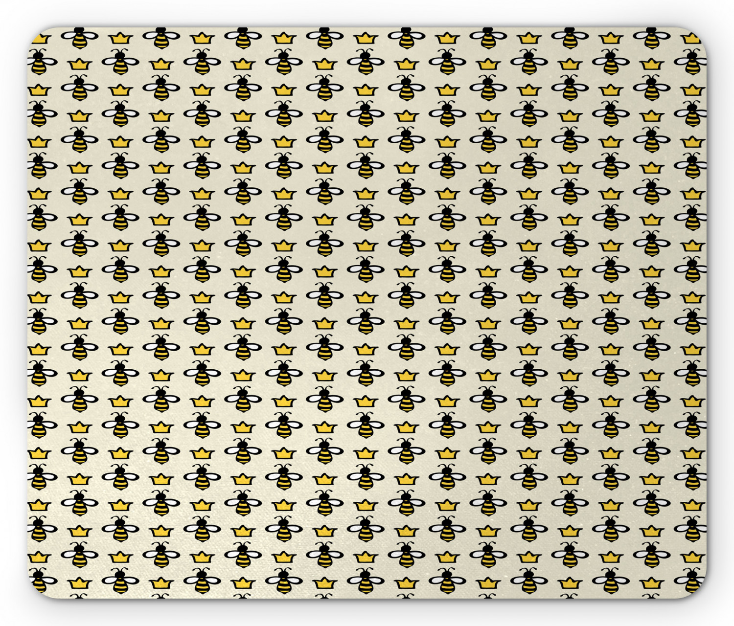 Queen Bee Mouse Pad, Repetitive Cartoon Style Bees and Crowns Drawn by ...