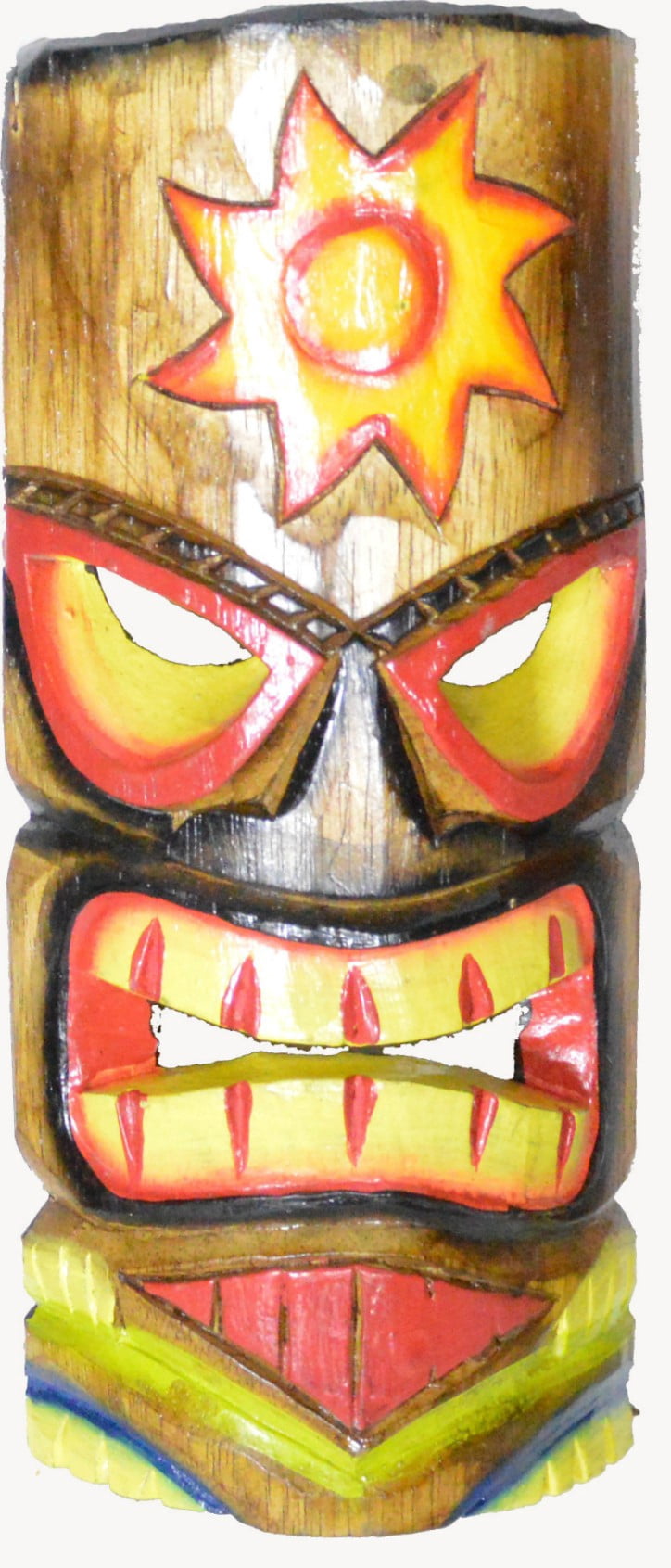 HAND CARVED SUN POLYNESIAN HAWAIIAN TIKI STYLE MASK 12 IN TALL ...