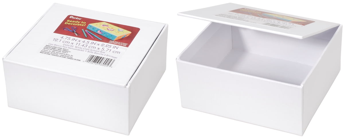 White Craft School Box-4.75"X4.5"X2.25" - Walmart.com