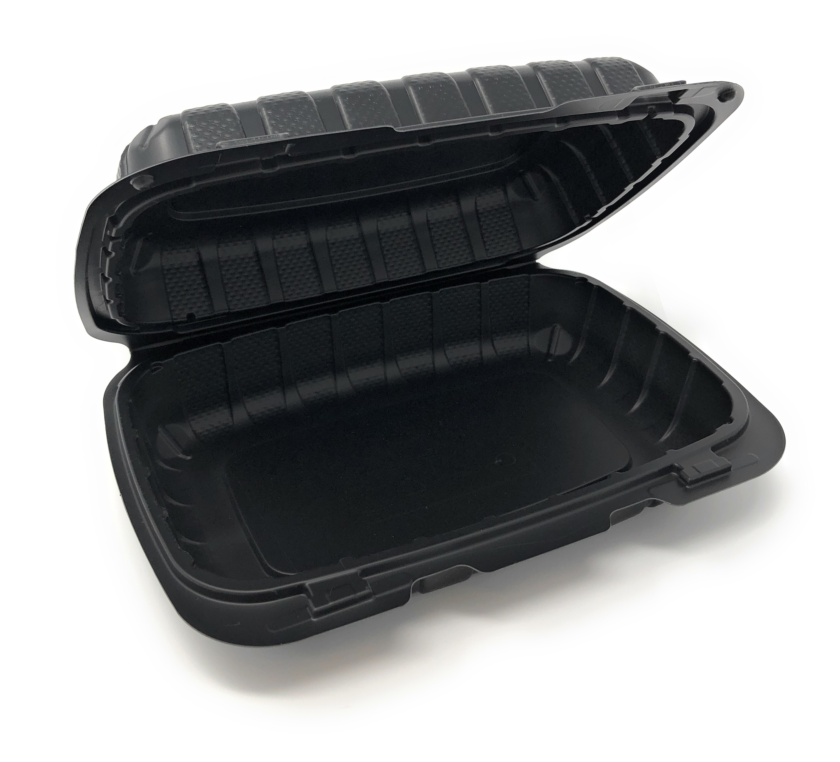 Sure Earth 9" x 6" One Compartment Eco Friendly Black Hinged Food ...