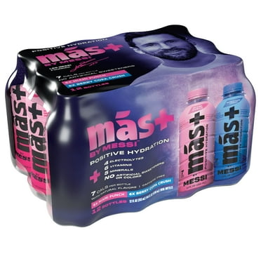 Mas+ by Messi Hydration Drink, Variety 12 Pack, 12 fl oz Cans - Walmart.com