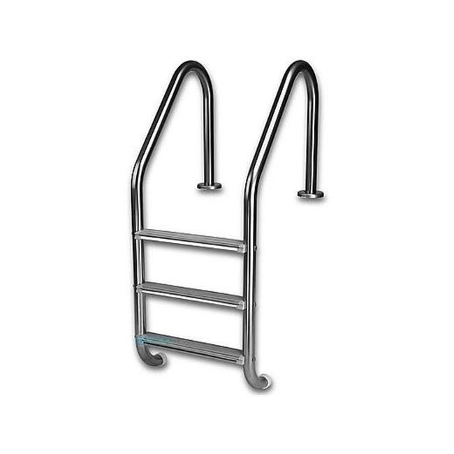 Interfab L3049S 57 x 24 in. 3-Step 304 Stainless Steel Standard Ladder ...