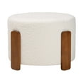 Baxton Studio Finlay Japandi Footstool, One Size, Walnut Brown ...