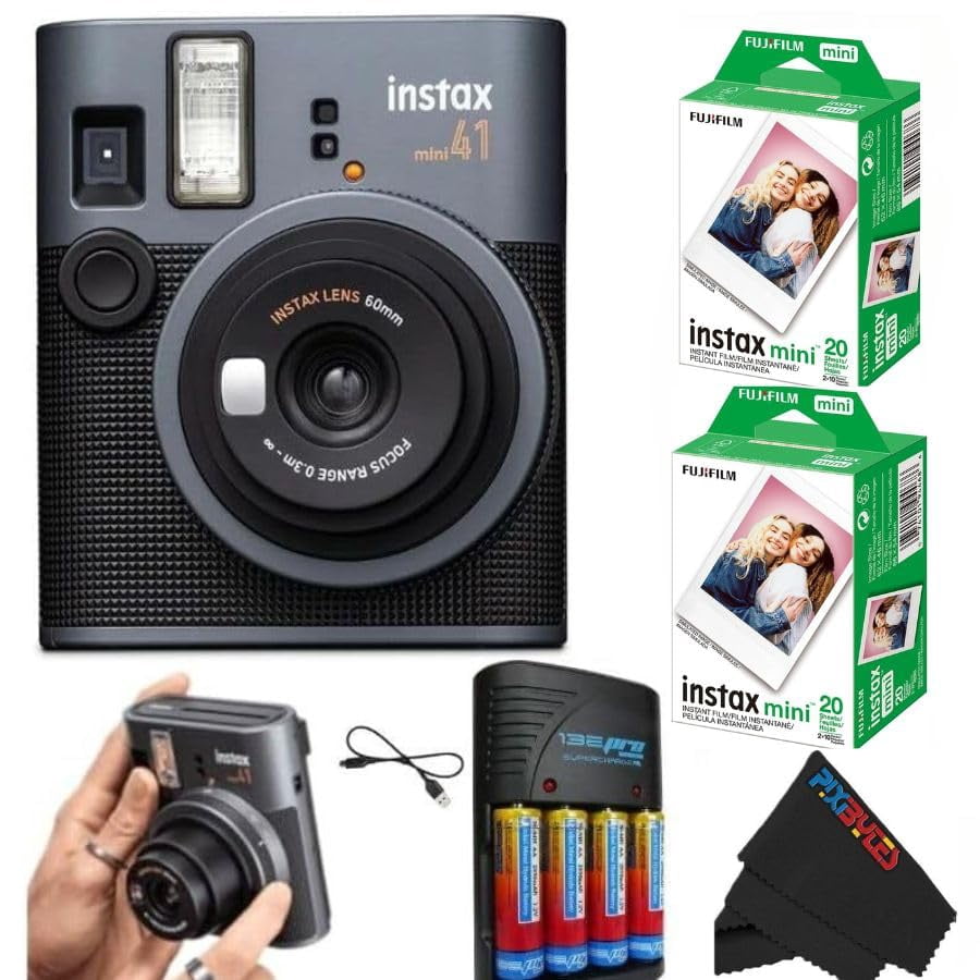 Cámara de película instantánea Fujifilm Instax Mini 41... (Cámara + 2 ...
