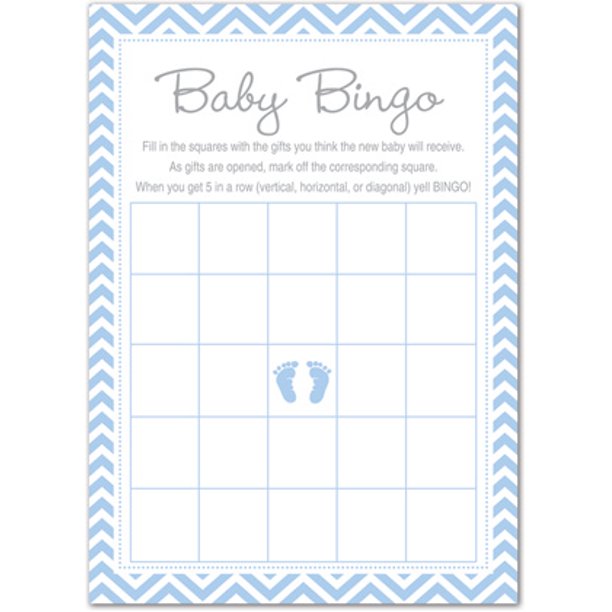 Blue Baby Feet Baby Shower Game - Bingo Cards - 24 count - Walmart.com