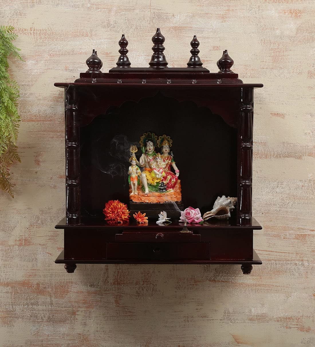Wooden Temple For Home And Office / Brown Wooden Temple / Wall Hanging ...