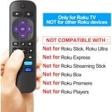 2-Pack Replacement TV Remotes for Roku TVs, IR Remotes for TV Only ...