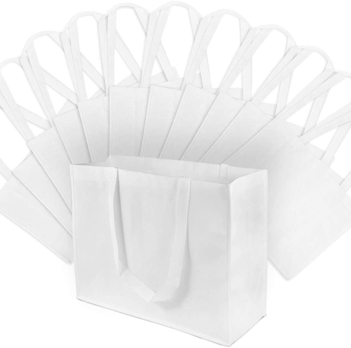 Zenpac- Large White Fabric Wedding Gift Bags with Handles for Events 12 ...